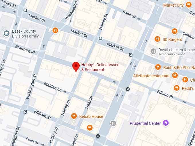 16. hobby's delicatessen & restaurant map