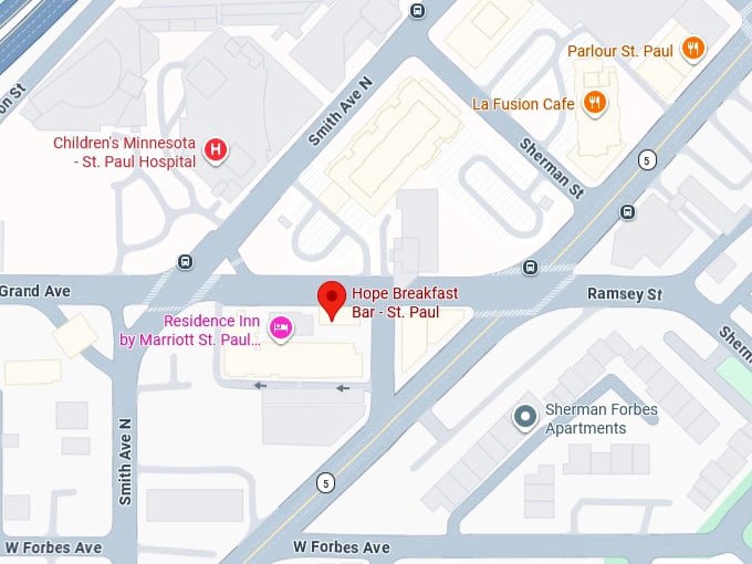 16. hope breakfast bar st. paul's map