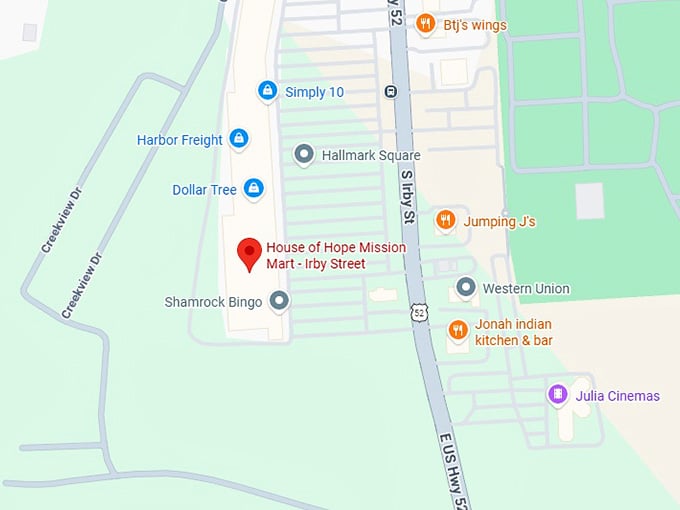 16. house of hope mission mart irby street map