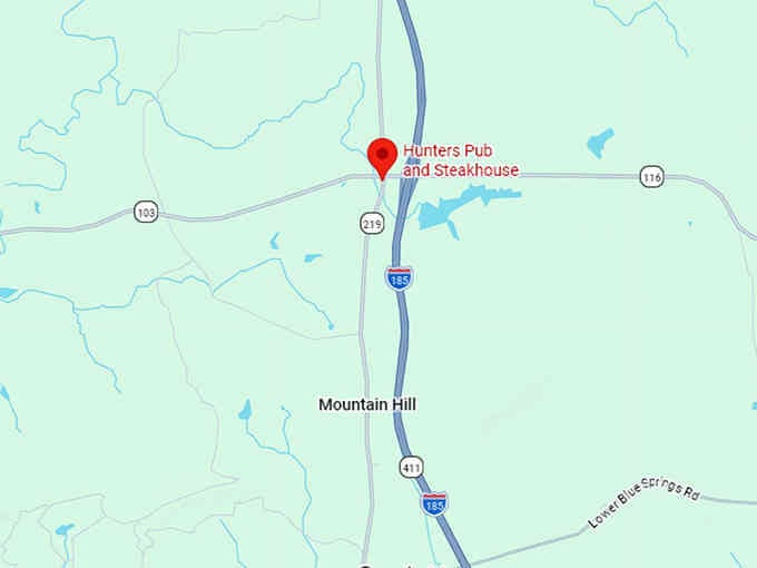 16. hunters pub and steakhouse map