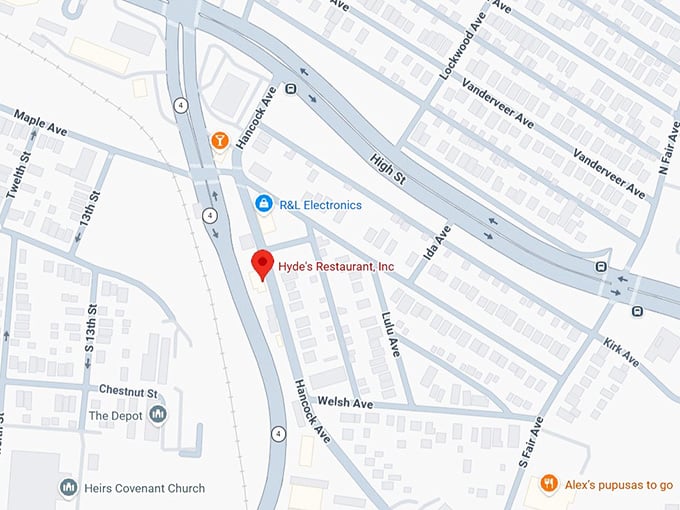 16. hyde's restaurant, inc. map