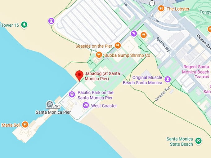 16. japadog (at santa monica pier) map