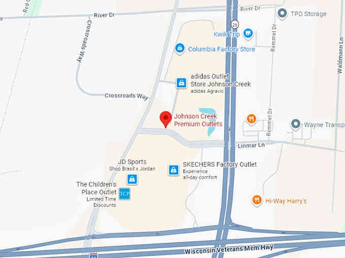 16. johnson creek premium outlets map