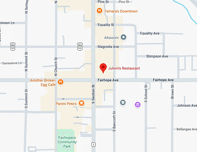 16. julwin's restaurant map