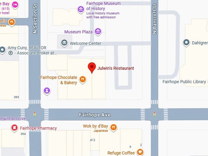 16. julwin's restaurant's map