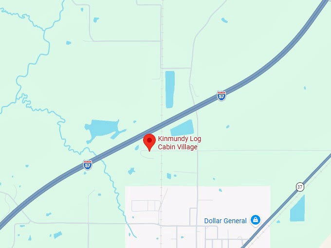 16. kinmundy log cabin village map