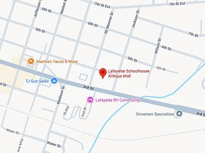 16. lafayette schoolhouse antique mall map