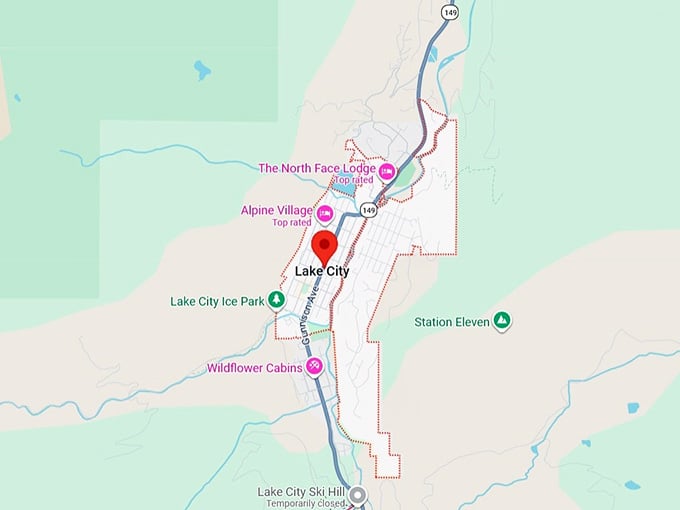 16. lake city, co map