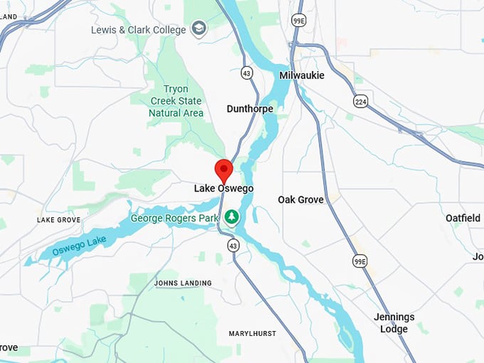 16. lake oswego or map