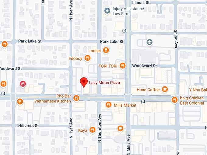 16. lazy moon pizza map