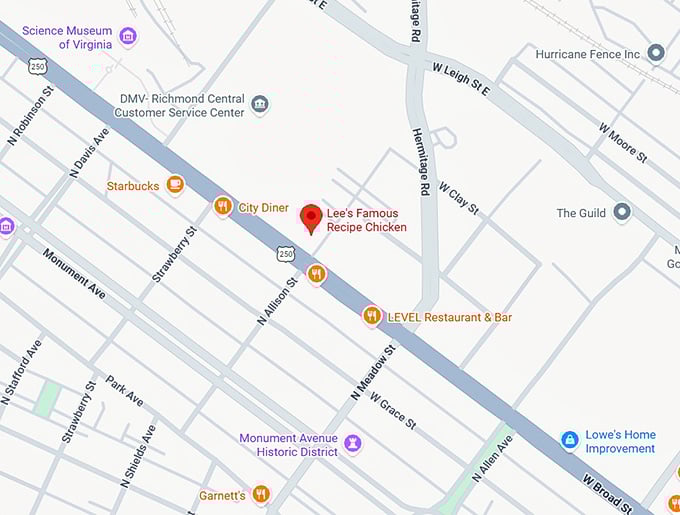 16. lee's famous recipe chicken map