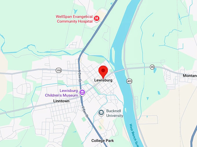 16. lewisburg pa map
