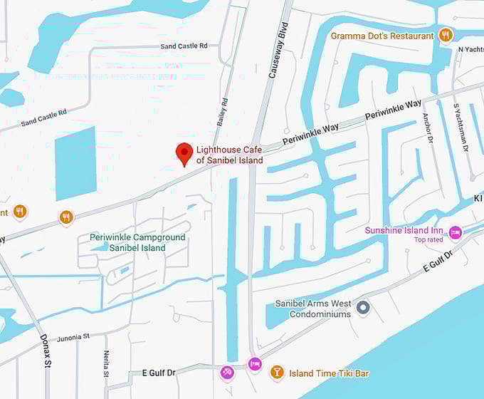 16. lighthouse cafe of sanibel island map