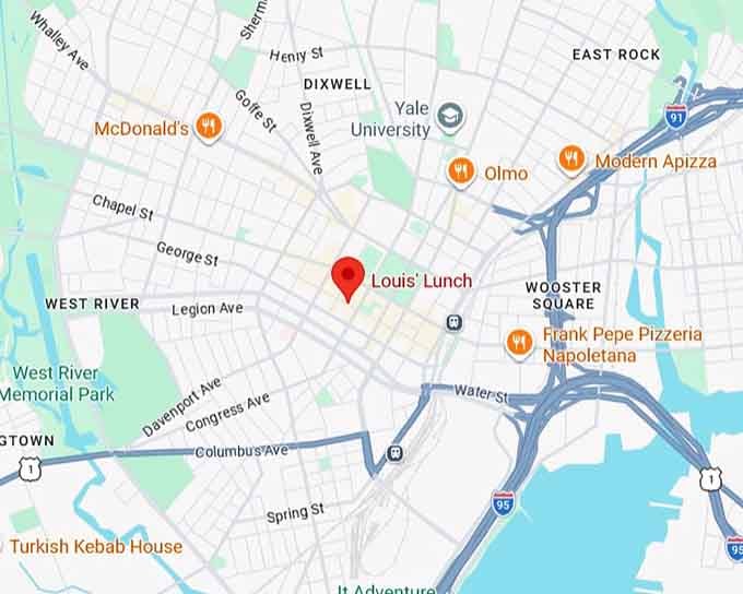 16. louis' lunch map