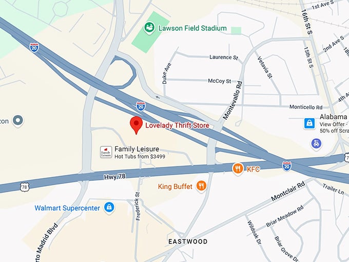 16. lovelady thrift store (7720 ludington ln) map