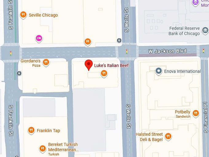 16. luke's italian beef's map