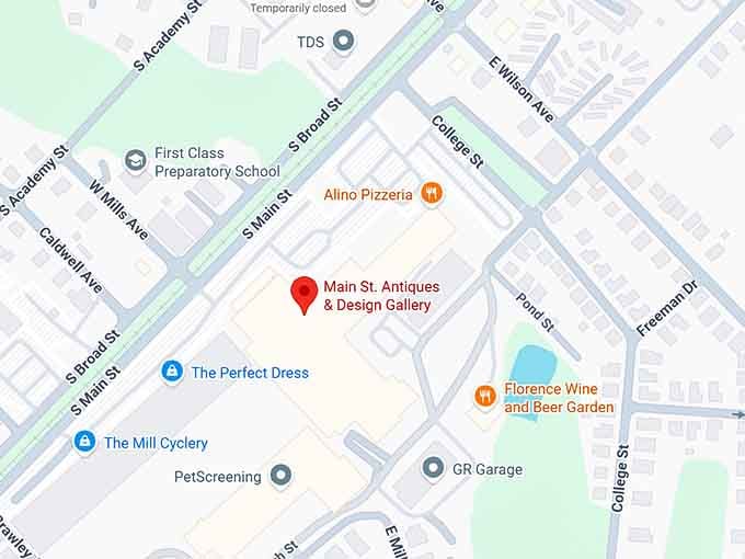 16. main st. antiques & design gallery map