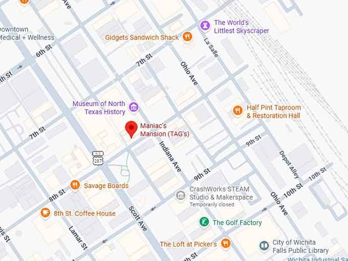 16. maniac&rsquo;s mansion (tag&rsquo;s) map