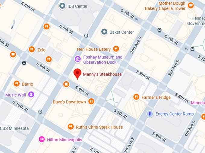 16. manny's steakhouse map