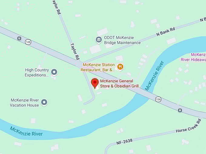 16. mckenzie general store & obsidian grill restaurant map