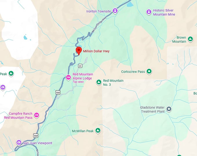 16. million dollar highway map