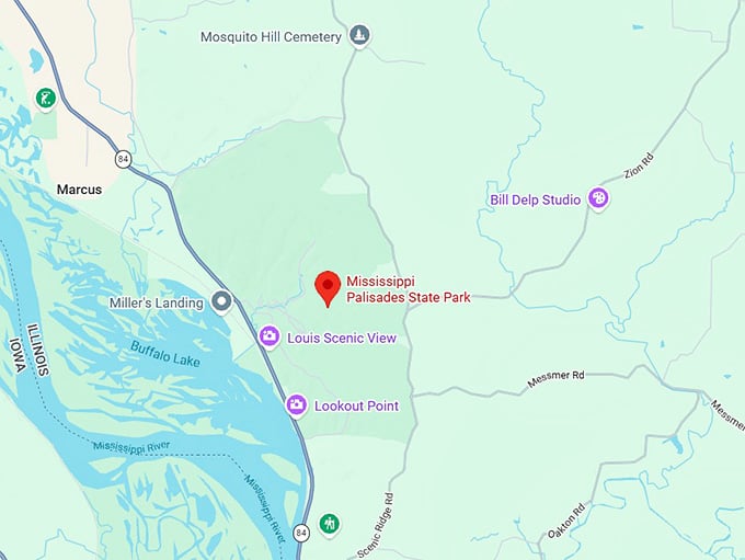 16. mississippi palisades state park map