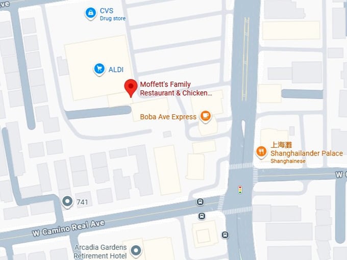 16. moffett's family restaurant & chicken pie shoppe's map