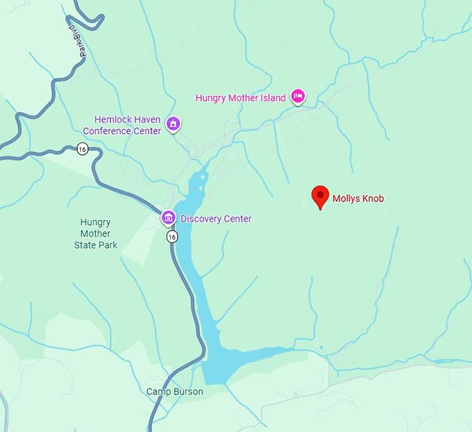 16. molly's knob trail map