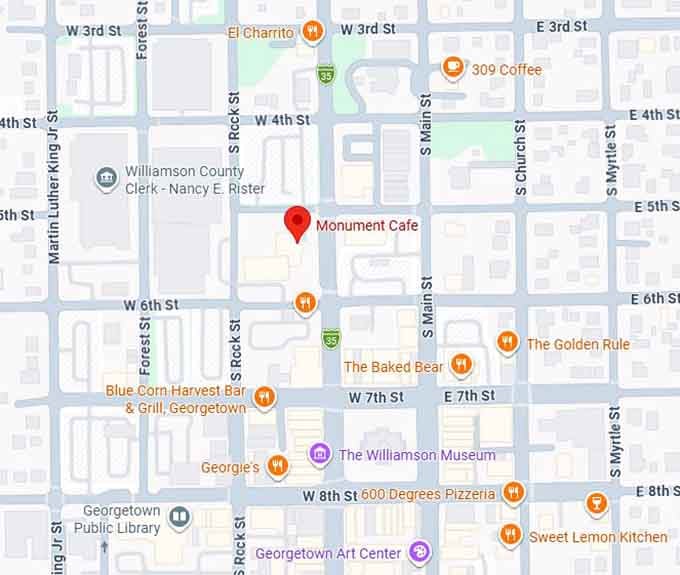 16. monument cafe map