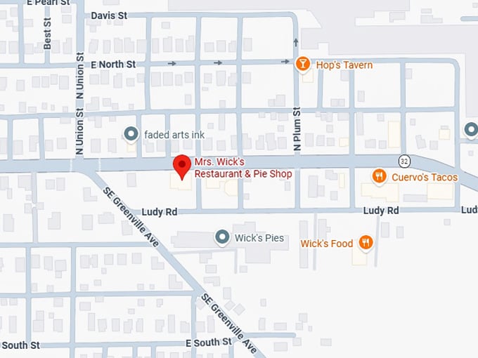 16. mrs. wick's restaurant & pie shop map
