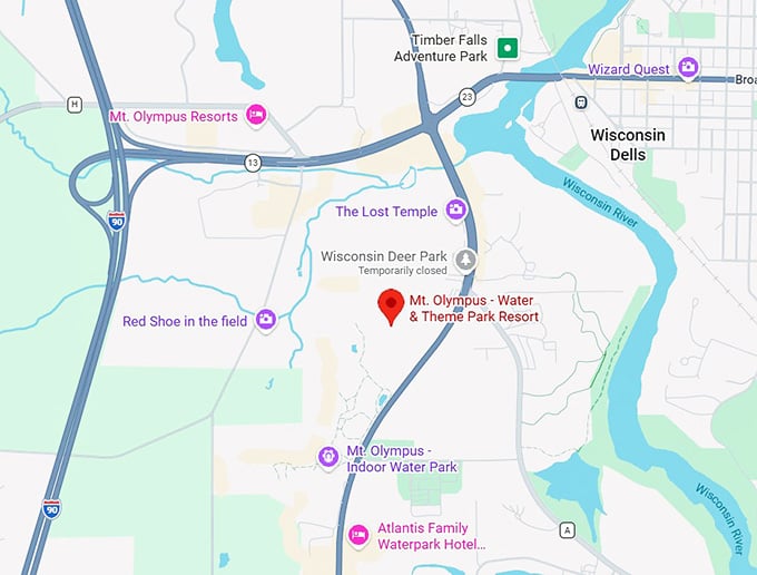 16. mt. olympus water & theme park resort map