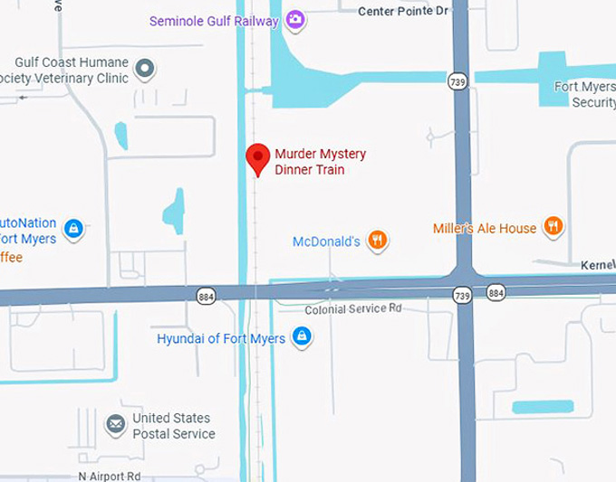 16. murder mystery dinner train map