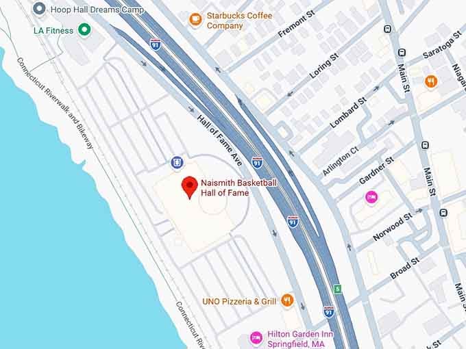 16. naismith basketball hall of fame map