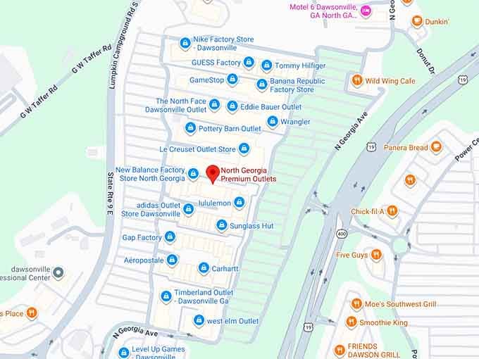 16. north georgia premium outlets map