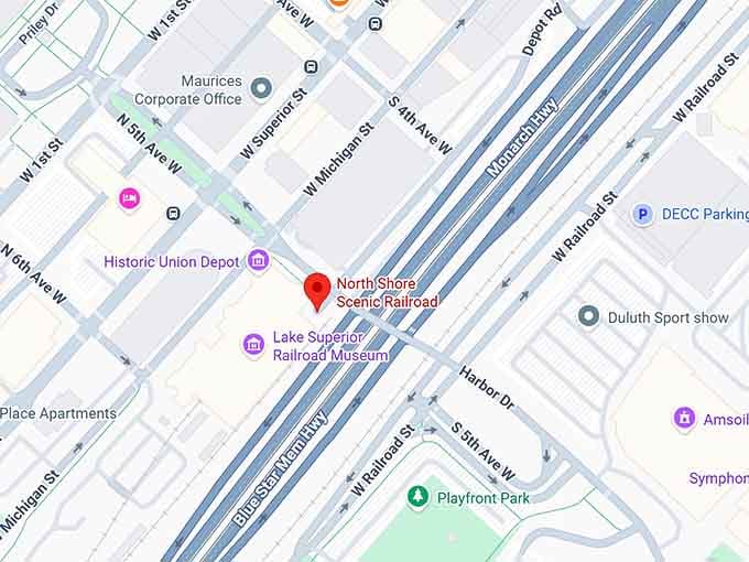 16. north shore scenic railroad map