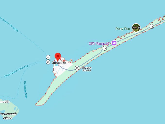 16. ocracoke island map