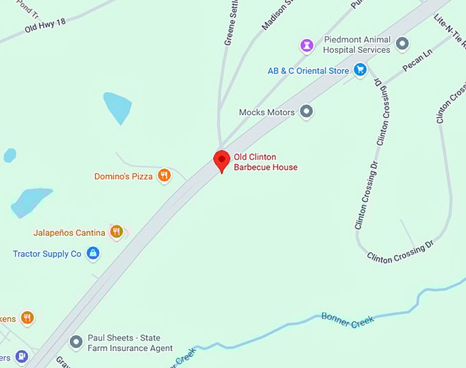 16. old clinton barbecue house map