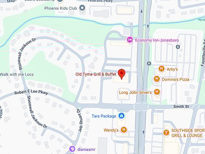 16. old tyme grill & buffet map