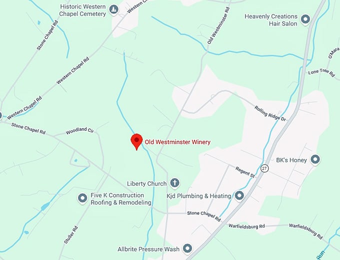 16. old westminster winery map