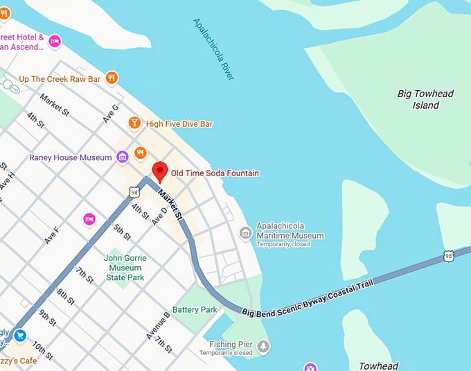 16. olde time soda fountain map