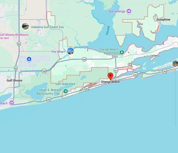 16. orange beach, al map