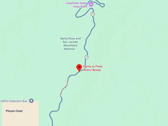 16. palms to pines scenic byway map