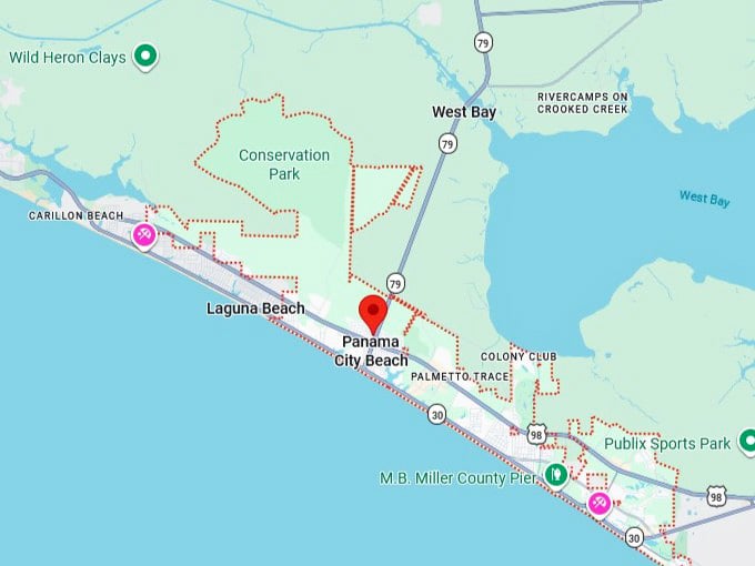 16. panama city beach map