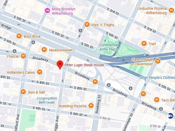 16. peter luger steak house map