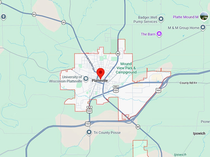 16. platteville, wi map
