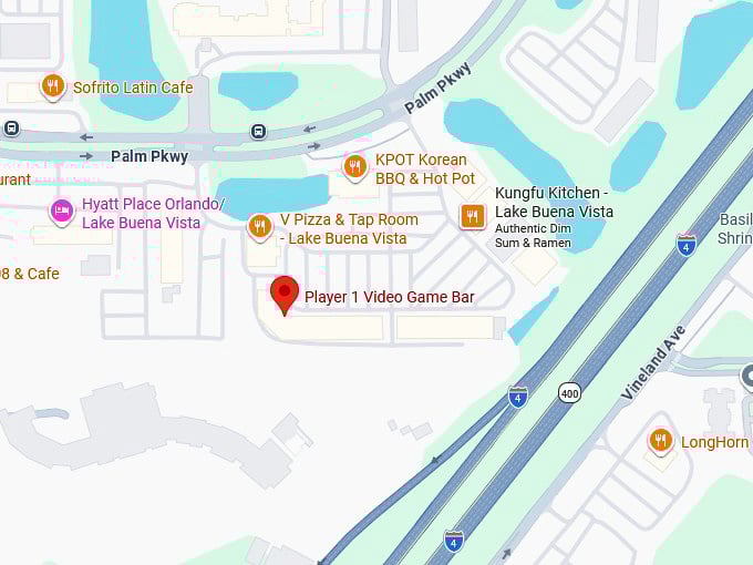 16. player 1 video game bar map