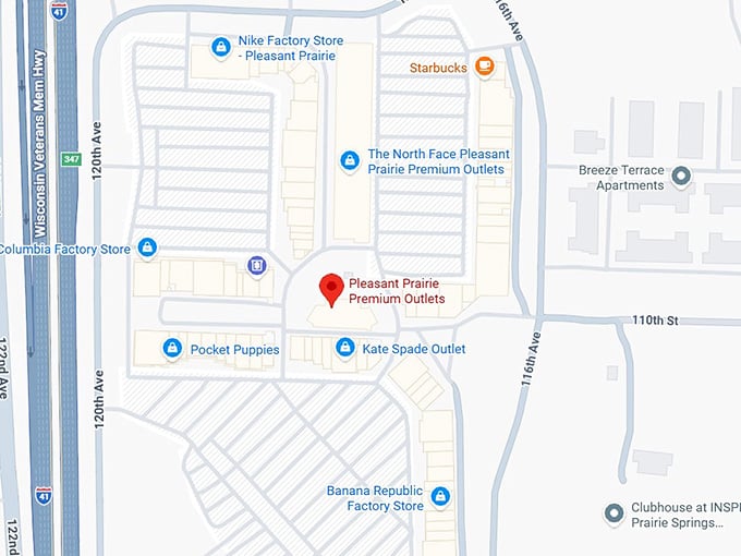 16. pleasant prairie premium outlets map