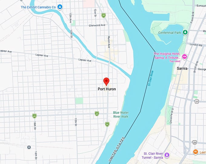 16. port huron, mi map