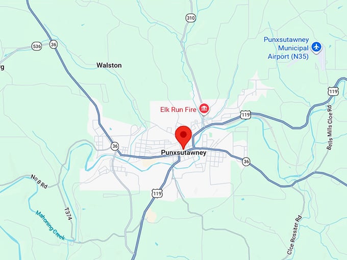 16. punxsutawney pa map