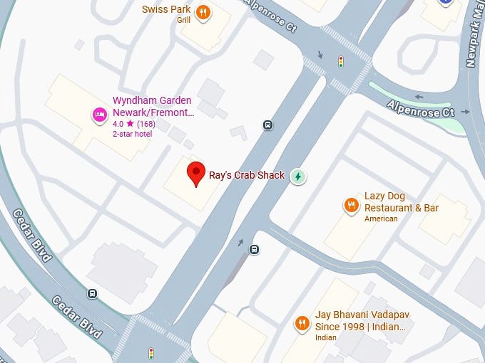 16. ray's crab shack's map